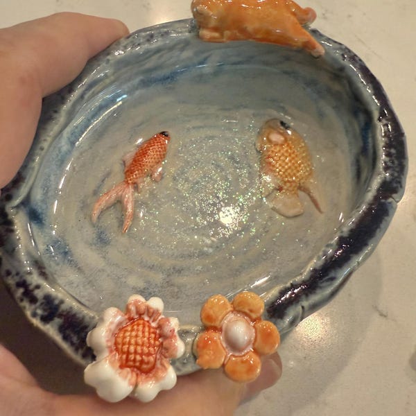 Handmade Ceramic Fish Tiles for Mosaics Happy Fish Tiles Set Orange ...