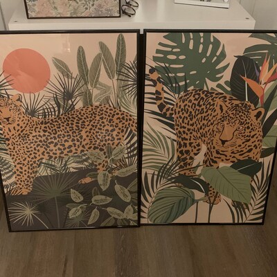 Set of 2 Cheetah Wall Art, Printable Cheetah Art, Boho Leopard Wall Art ...