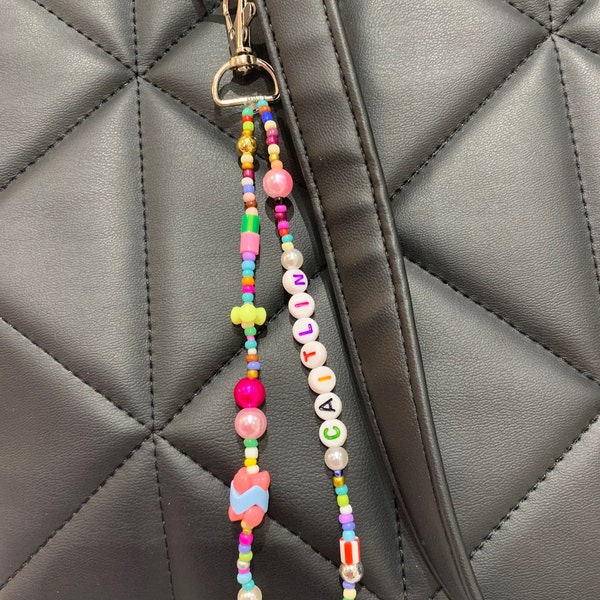 Custom Beaded Keychain - Etsy