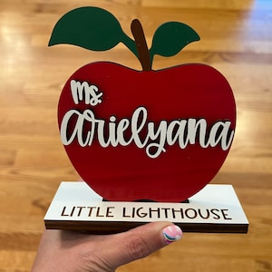 Personalized Apple Name Plate, Teacher Name Plate, Back to School ...