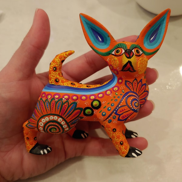 Alebrije Rabbit Oaxacan Wood Carving Hand Painted Mexican Craft Home ...