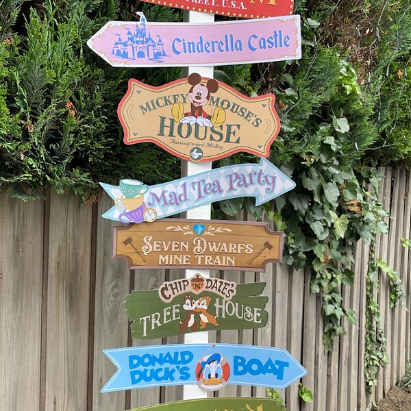 Disneyland Party Directional Sign, Mickey Birthday, Princess Birthday ...