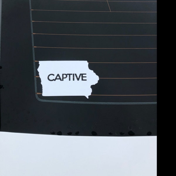 Iowa Captive Vinyl Sticker Car Window Door Bumper Decal Pride Home IA ...