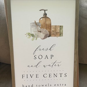 Fresh Soap and Water Sign Farmhouse Bathroom Decor Bathroom Decor - Etsy