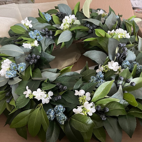 Boho Style Wreath, Monochromatic Fall Foliage and Pampas Grass Wreath ...