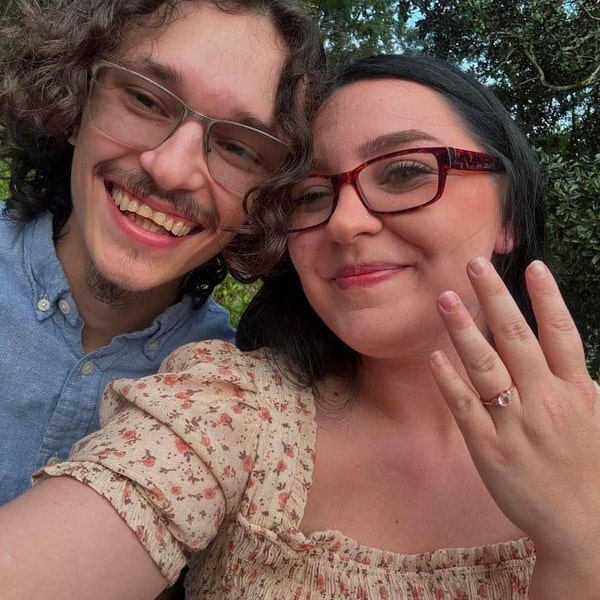 Green Emerald & Meteorite Gold Leaf Couples Ring-his and Hers Wedding ...