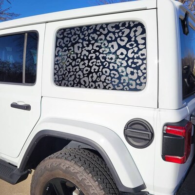 Leopard Cheetah Print Rear Window Decals Fit Jeep Wrangler Unlimited ...