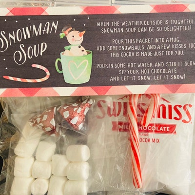 Snowman Soup Topper, Printable Holiday Treat Bag Toppers, Snowman Soup ...
