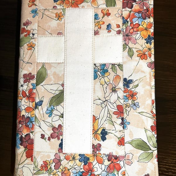Handcrafted Quilted Fabric Bible Cover and Coordinating Bookmark ...
