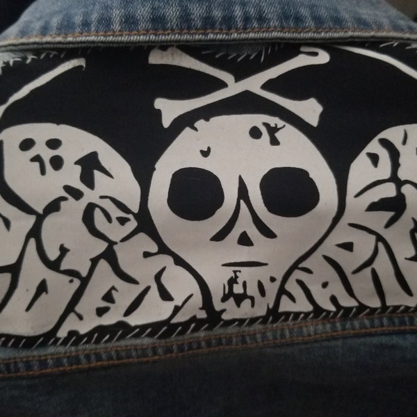 Memento Mori Skull Back Patch - Etsy