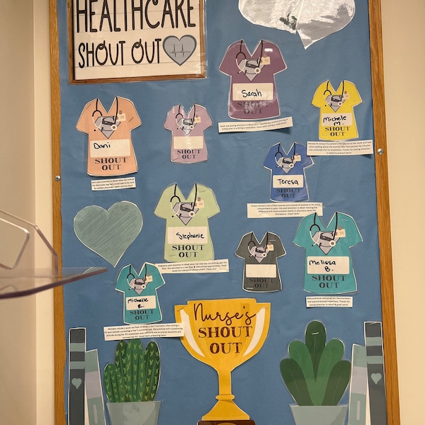 Editable Nurse Bulletin Board Sign, Medical Scrubs Poster, School Nurse ...