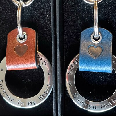 Custom Engraved Leather Keychain, Personalized Keychain for Him ...