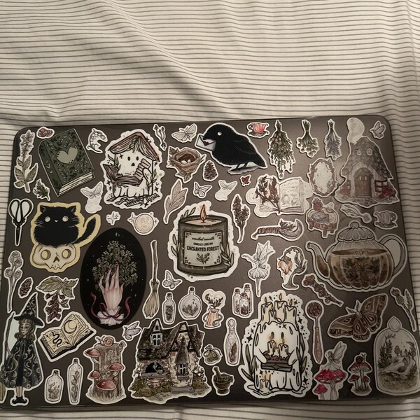 BUNDLE: Dark Cottagecore Sticker Sheets | Green Witch Journal Stickers ...