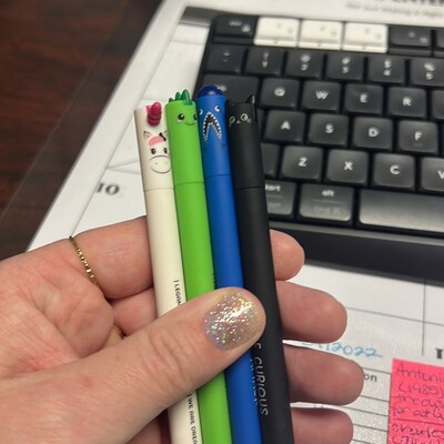 Legami Erasable Gel Pens, Kawaii Dino Pig Llama Astronaut Pen, Study ...