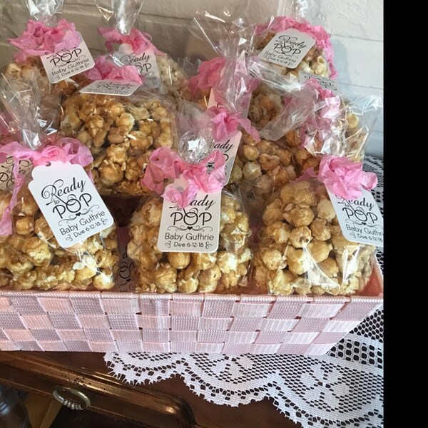 Fixin' to Pop Baby Shower Favor Kits-3 TAG COLORS | Popcorn Favor-20 ...