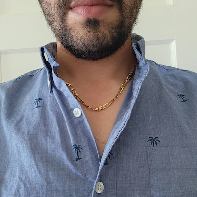 18k Rope Chain Mens Gold Mens Necklace Stainless Steel 3mm Chain Gold ...