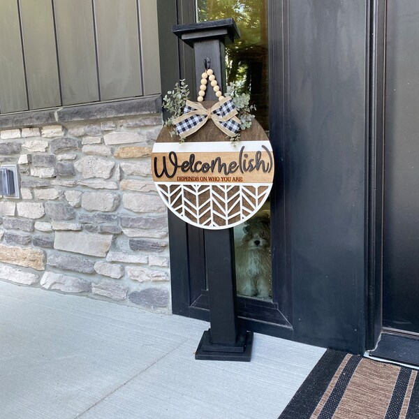 Welcome Sign With Post for Front Step or Porch - Etsy