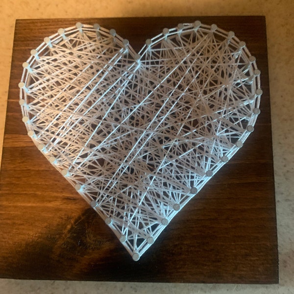Heart String Art Wooden Sign - Valentine's Day Decor - Etsy