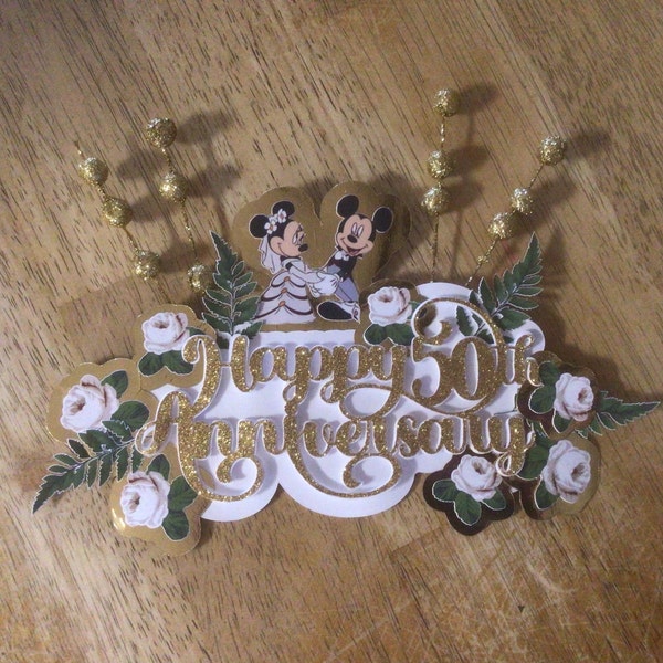 Happy 50th Anniversary Cake Topper SVG, 50th Anniversary Svg File for ...
