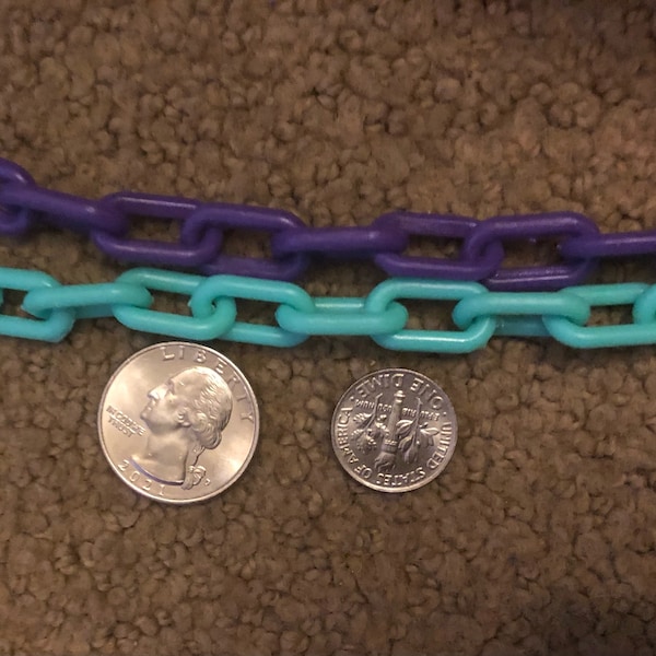 Colorful Plastic Chain: 3/4" Links, 3mm Thick, 10ft - Craft, Jewelry ...