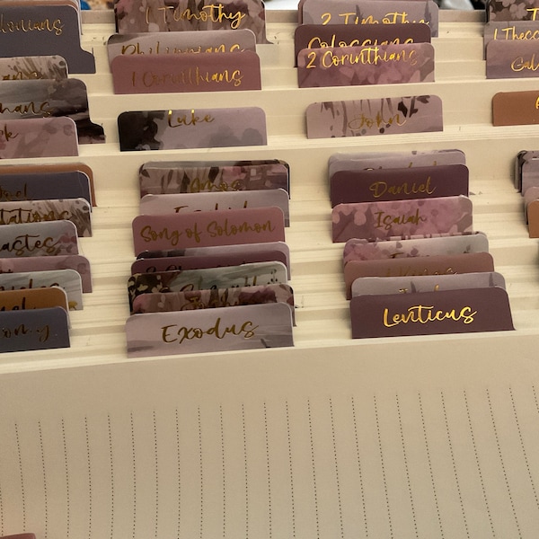 Bible Book Tabs | Pretty Bible Tabs | Bible Index Tabs | Tabs for Your ...