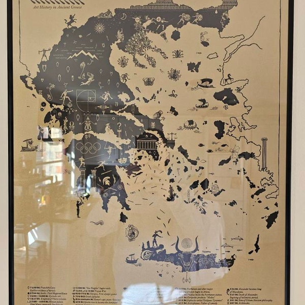 Ancient Greece Map/illustration, Big Printed Poster - Etsy
