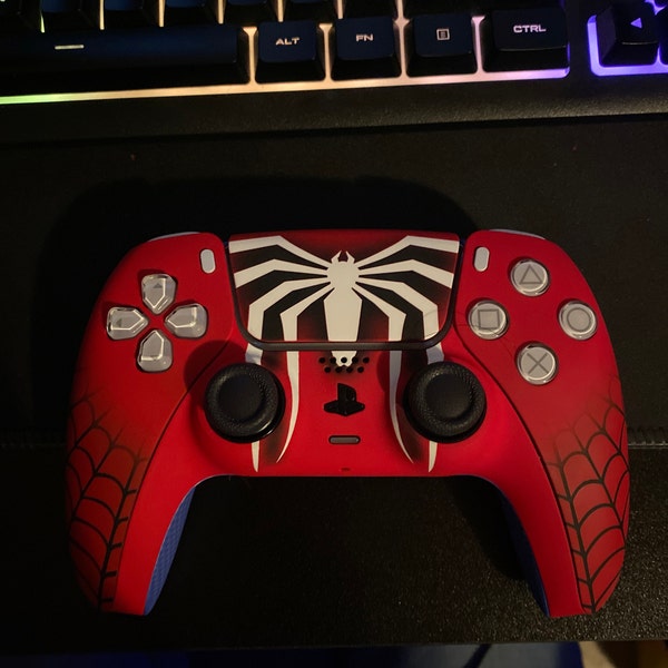 Custom Spiderman Themed Playstation 5 PS5 Dualsense Wireless Controller ...