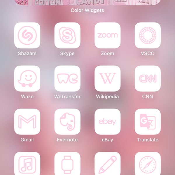 Pink Pastel App Icons Bundle | 600 Aesthetic Custom Themed App Icons ...