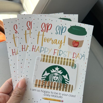 First Day of School Gift Card Holder, Editable Happy Teacher ...