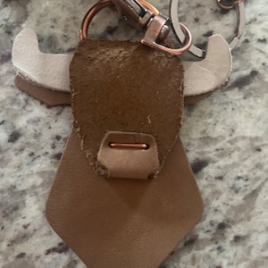 Cow Keyring Accessory Leather Key Ring Cute Cow Rearview Mirror ...