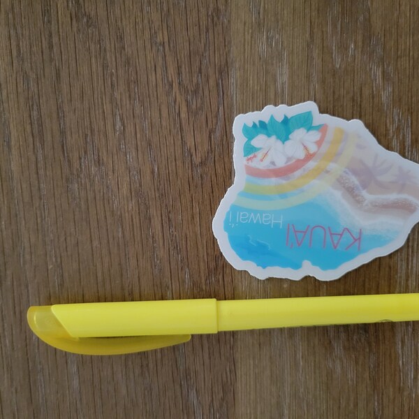 Kawaii Oahu Map Sticker - Hawaii - Etsy