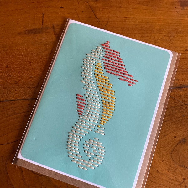 Navajo Design Embroidered Greeting Card | Handmade Sewn Card | Navajo ...