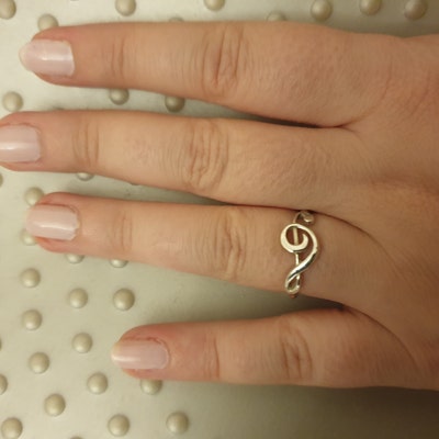 Treble Clef Ring, Sterling Silver Music Note Ring, Gift for Music Lover ...