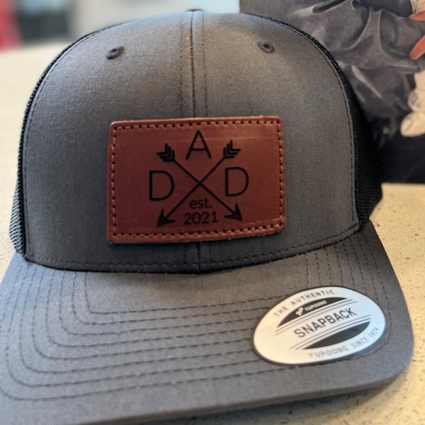 Custom DAD Leather Patch Hat | Fathers Day Hat - Etsy