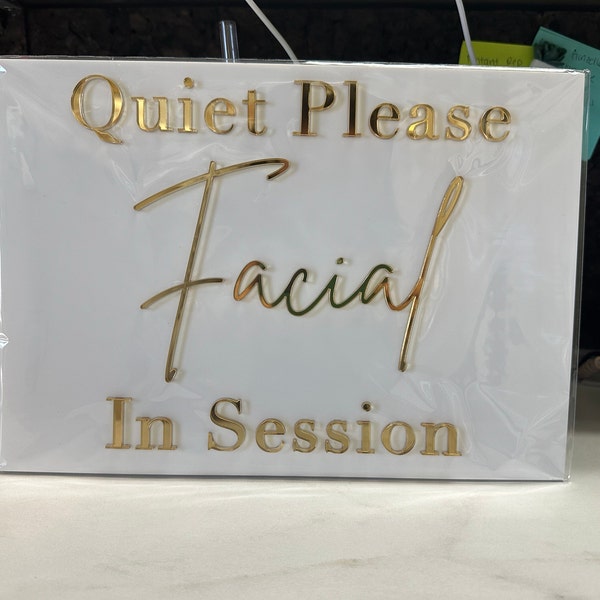 Facial in Session | Salon Sign | Beauty Room Sign | Quiet Please Sign ...