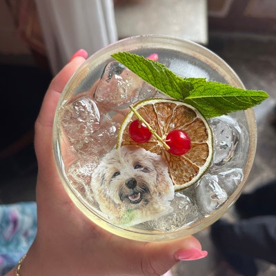 Pet Portrait Cut-out Wafer Drink Topper Cocktail Topper Custom Edible ...