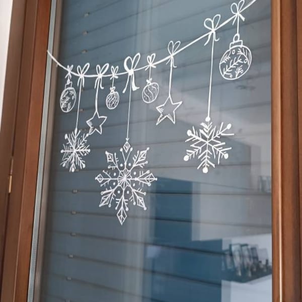 Winter Window Chalk Marker Template | Png & Pdf Digital Download for ...