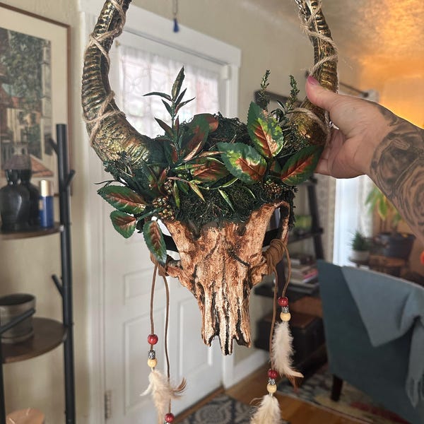 Pagan Skull Witch Skull Headdress Samhain Witch Headdress, Gaelic ...