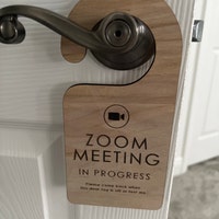 Zoom Meeting Door Sign, Video Call Door Sign, Wood Door Sign, Privacy ...