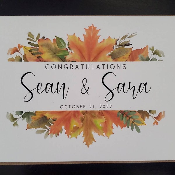 Personalized Fall Wedding Card, Autumn Wedding Day Card, Wedding Day ...