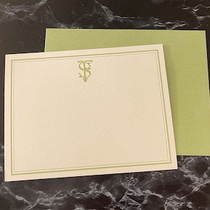 Personalized Note Cards Set Monogram Stationery Monogrammed - Etsy