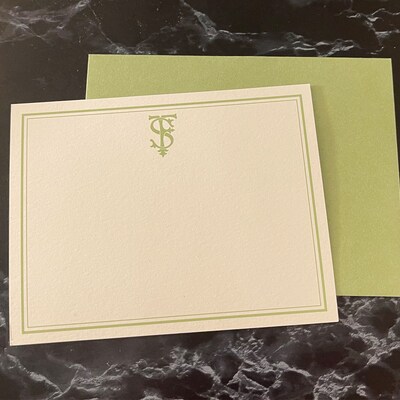 Personalized Note Cards Set, Monogram Stationery Monogrammed Note Card ...