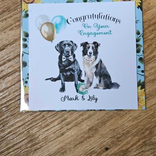 Personalized Labrador Engagement Card: Watercolour Dog Lover Card - Etsy