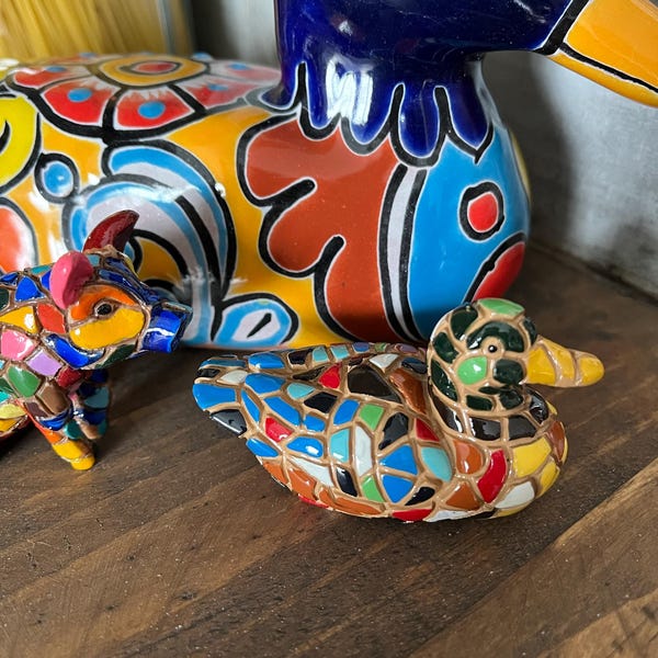 Mosaic Blue Bull Statue With Big Horns Made With Marble Dust and With ...