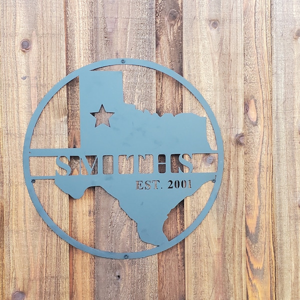 Family Name Sign Metal Texas Signs for Decor, Last Name Metal Sign ...