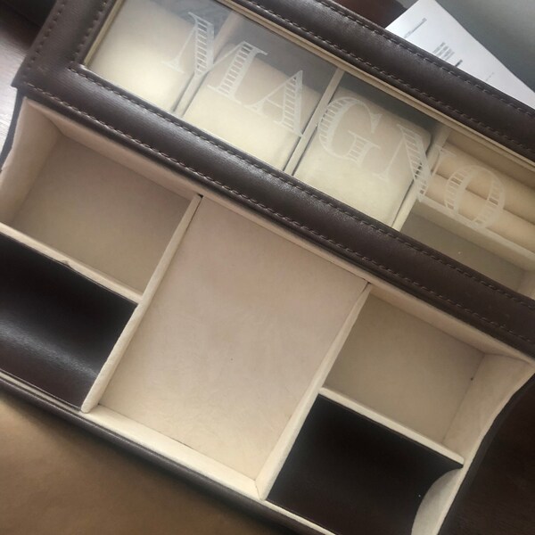 Personalized Valet Box, Monogrammed Valet Tray, Mens Catchall, Dresser ...