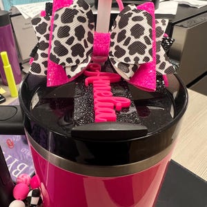 Black Glitter Straw Bow Straw Bow Topper Starbucks Straw Accessory ...