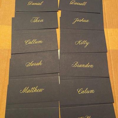 Luxury Handwritten Calligraphy Place Cards Navy Place Cards Modern ...