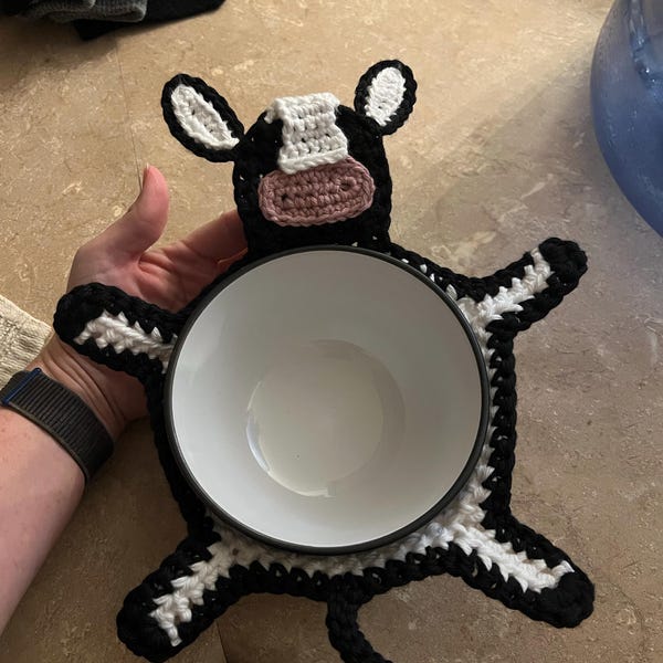 PATTERN Crochet Cow Bowl Cozy - Etsy