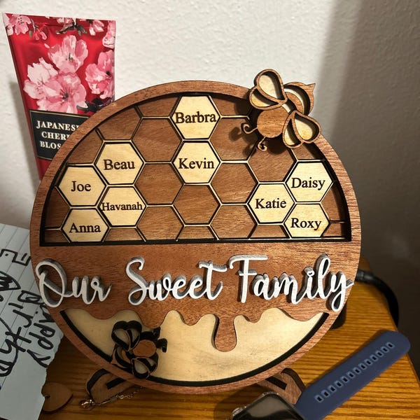 Personalized Bee Hive Family Tree Plaque: Custom Grandparent Gift ...